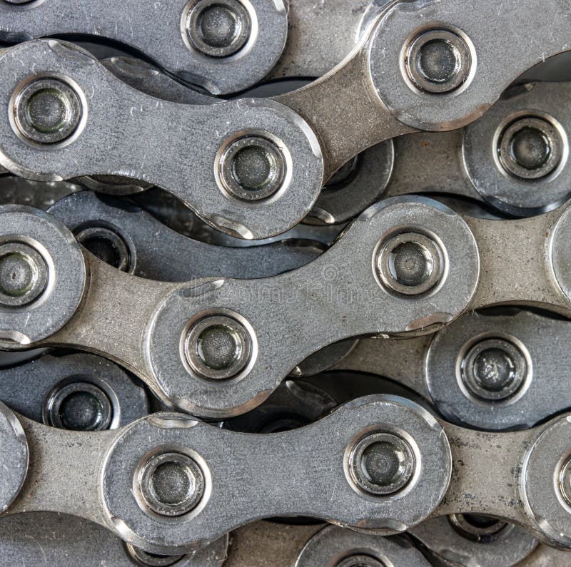 A Close-up View of Chain Links Stock Image - Image of bicycle, closeup ...