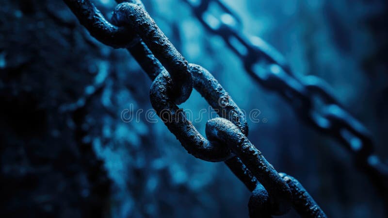 A Close-up View of a Chain Wrapped Around a Tree Trunk, Suggesting ...