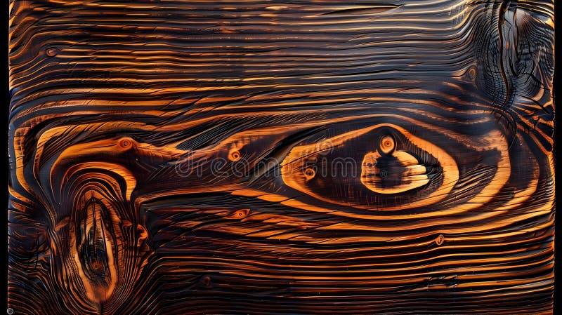 A Close-up View of Charred Wood with Distinct Grain Patterns and ...