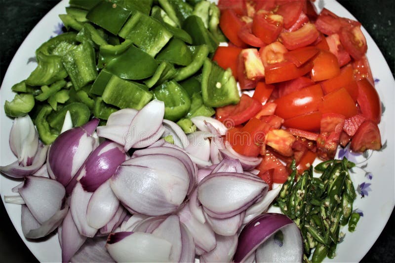 Chopped Capsicum Aka Green Peppers Stock Photo - Image of pepper ...