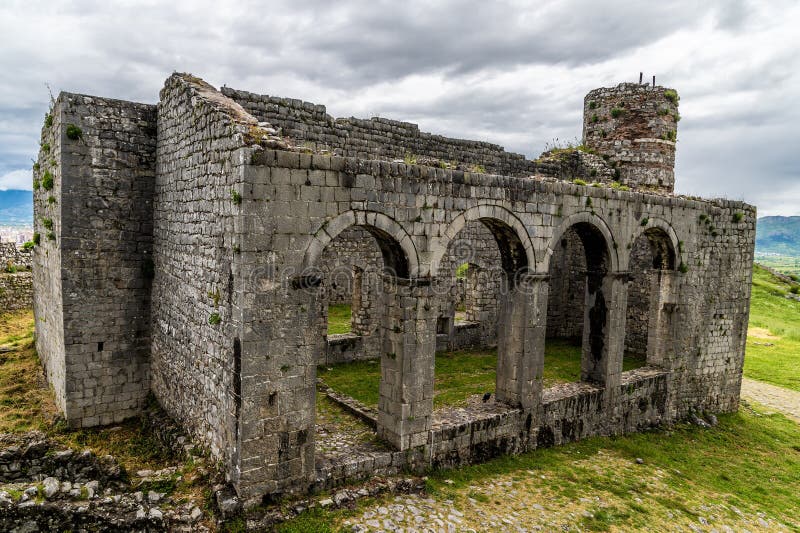 A Close Up View of a Church in Rozafa Castle Above Shkoder in Albania ...