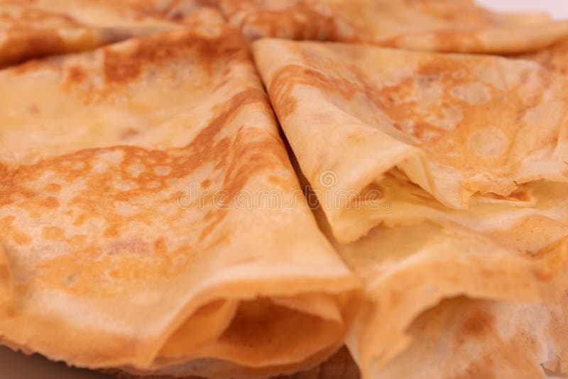 A Close-up View of a Circle of Pancake Triangles Stock Photo - Image of ...