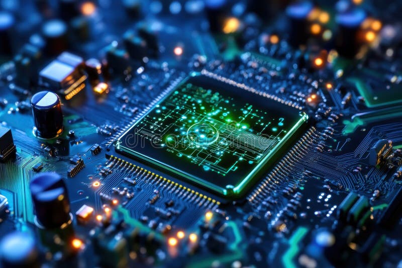 Close-up View of a Circuit Board Showcasing Advanced Technology and ...