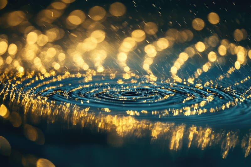 A Close-up View of a Circular Object Partially Submerged in Water Stock ...