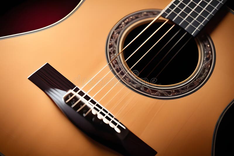 Close-up View of Classical Guitar with Nylon Strings and Traditional ...