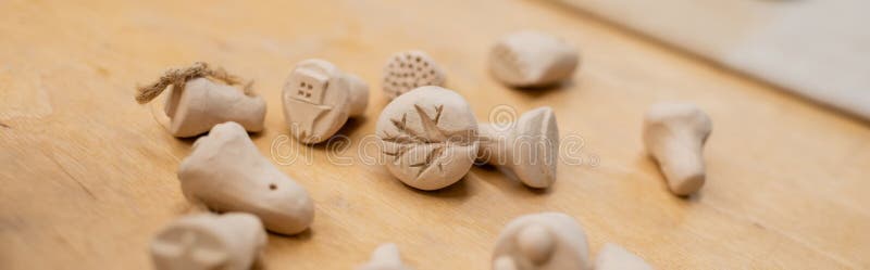 Close Up View of Clay Sculptures Stock Image - Image of artwork, blur ...