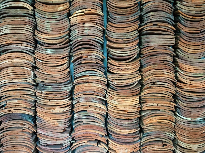 Close Up View of Clay Tiles Stock Photo - Image of items, handicraft ...