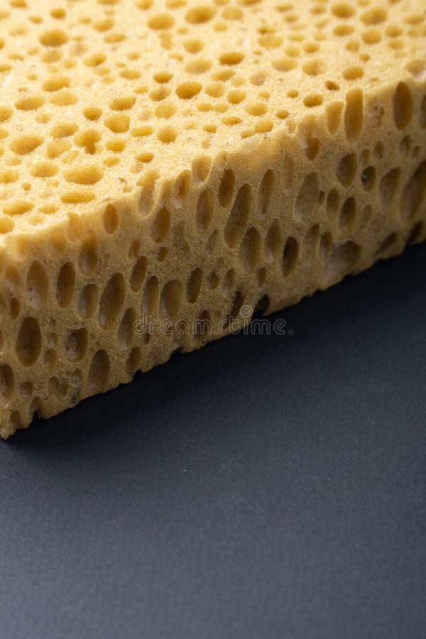 Close Up View of Cleaning Sponge, Mesh Structure Pattern on Black ...