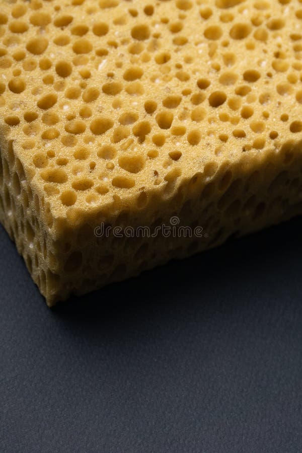Close Up View of Cleaning Sponge, Mesh Structure Pattern on Black ...