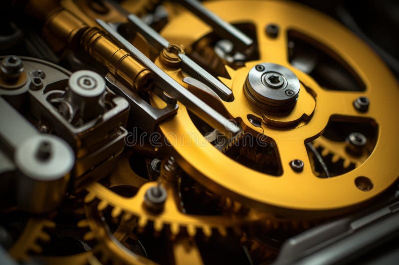 A Close Up View of a Clockwork Mechanism Stock Illustration ...