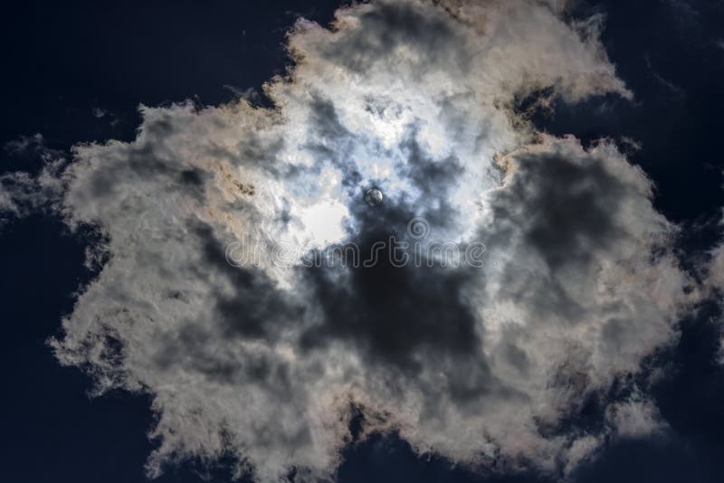 Close-up View on a Cloud with the Sun in Backlight, Photography Stock ...