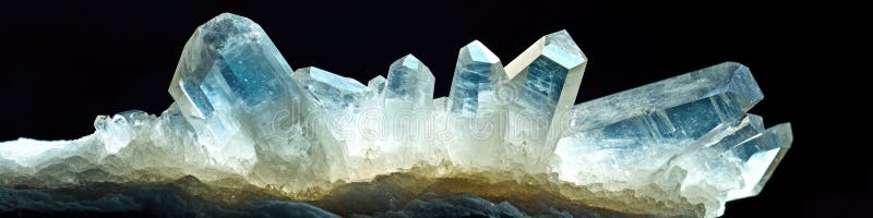A Close-up View of a Cluster of Crystals Stock Illustration ...