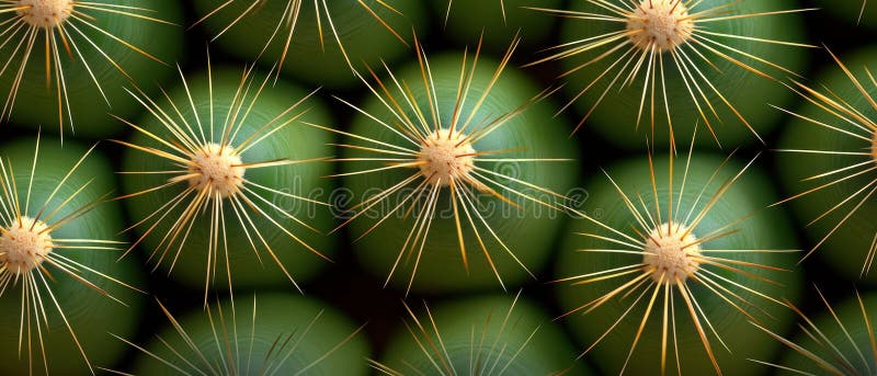 A Close-up View of a Cluster of Green Cactus Spines. Stock Photo ...