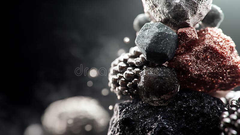 A Close-up View of a Cluster of Metallic and Mineral-like Objects in ...
