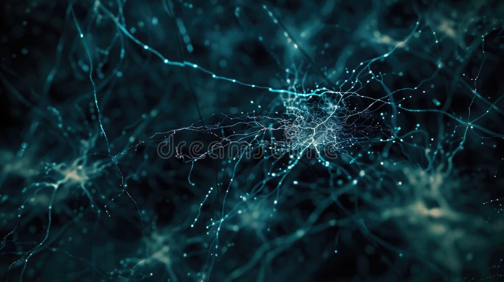 A Close-up View of a Cluster of Neurons Stock Illustration ...