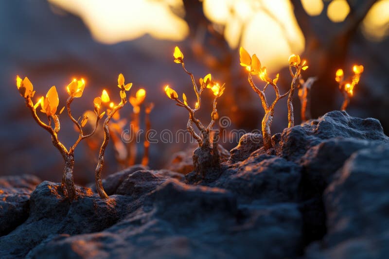 Close-up View of a Cluster of Small Plants Stock Photo - Image of ...