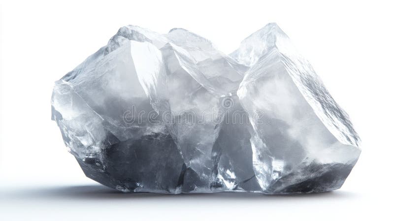 Translucent Grey and White Ice Crystals Cluster Close Up Stock ...