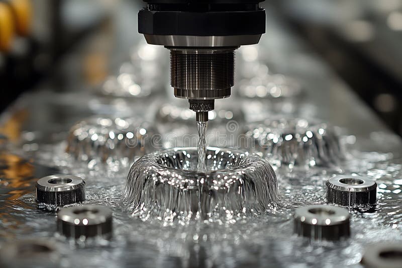 Precision CNC Milling Machine in Action with Intricate Metalwork ...