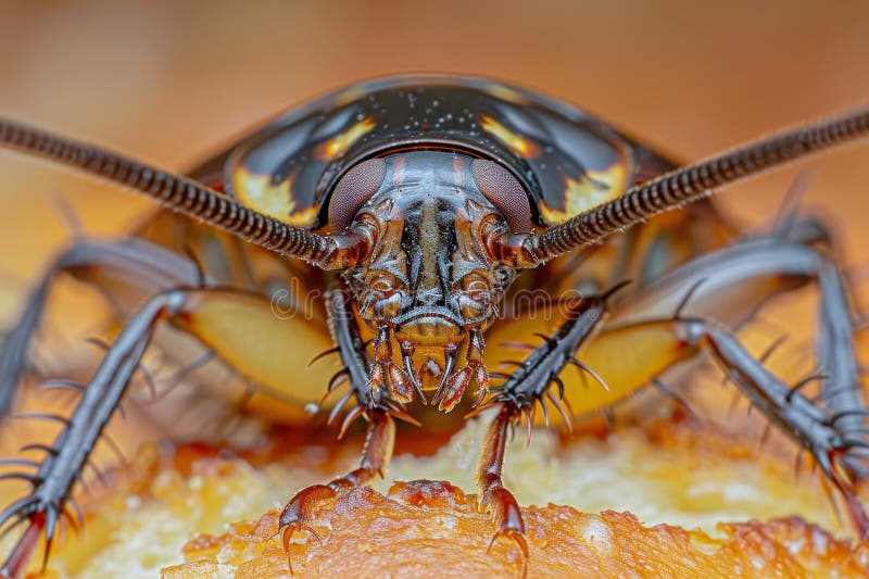 Close-up View of a Cockroach on a Textured Surface in Natural Light ...