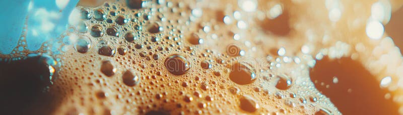 Close-up View of Coffee Bubbles Revealing Rich Texture and Color ...