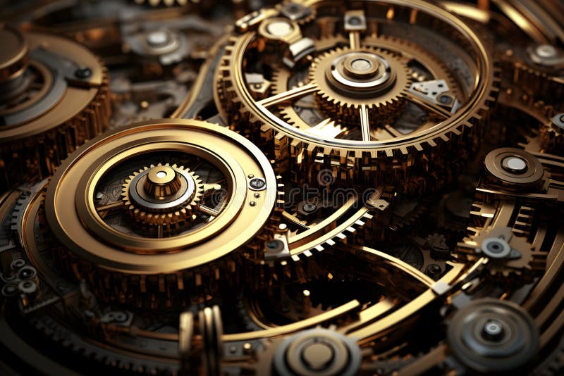 Close-up View of Cogs and Wheels Stock Illustration - Illustration of ...