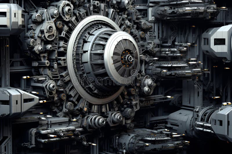 Close-up View of Cogs and Wheels Stock Illustration - Illustration of ...