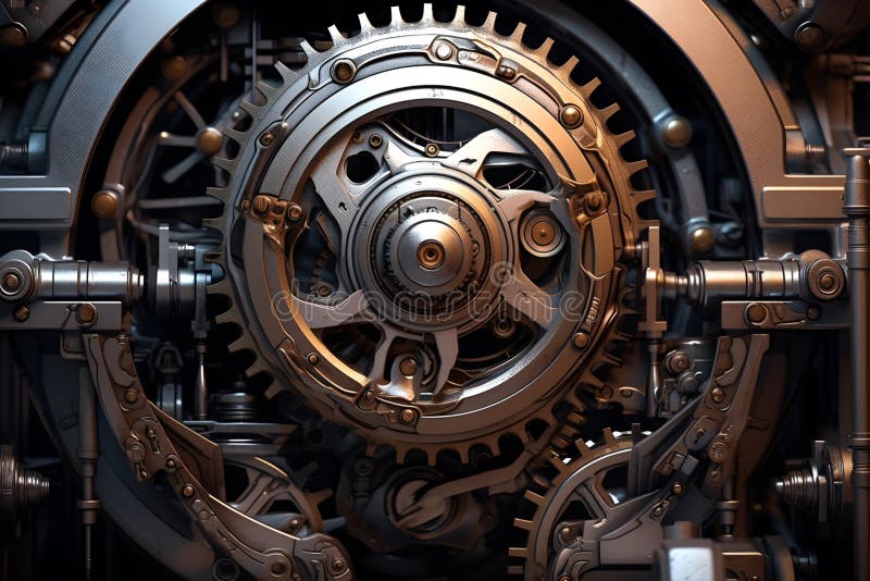 Close-up View of Cogs and Wheels Stock Illustration - Illustration of ...