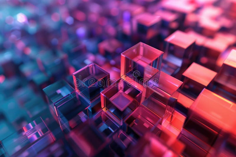 A Close-up View of a Collection of Cubes Arranged on a Table Surface ...