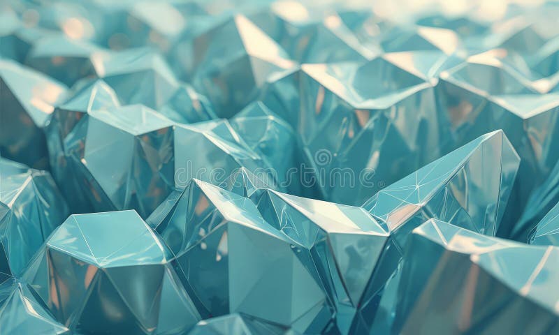 Close-up View Collection Metallic, Triangular Structures with ...