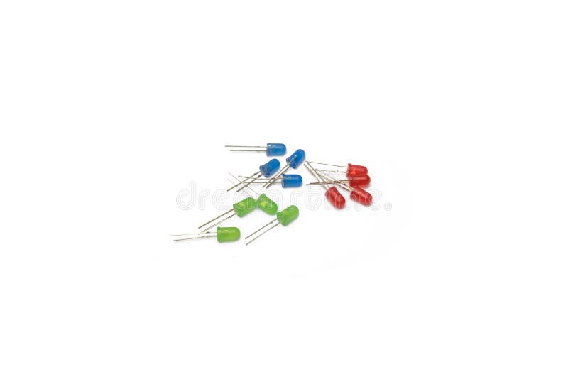 Close-up View of a Collection of Red, Blue, and Green LED (Light ...