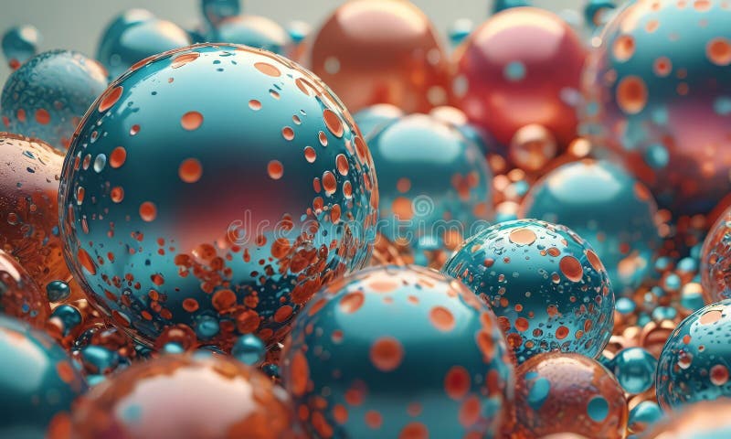 Close-up View Collection Spherical Objects, Varying in Size and Color ...