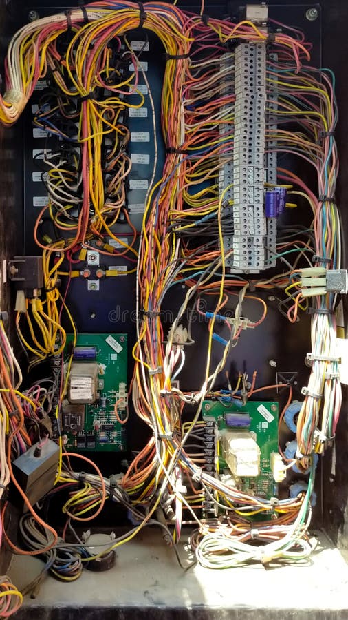 Close-up View of Colorful Electrical Wiring and Circuit Components ...