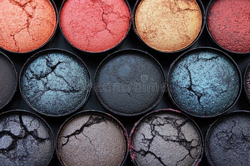 Stylish Eye Shadow Palette: Close-up of Shimmering Makeup Stock ...