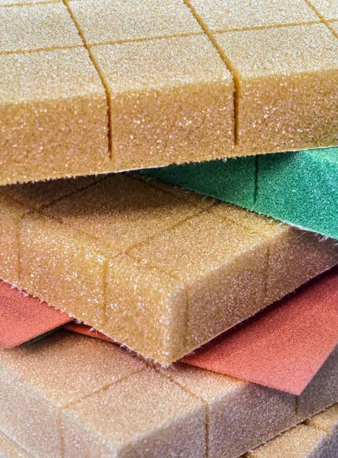 Close-up View of Colorful Foam Rubber Sheets Stacked in Layers for ...