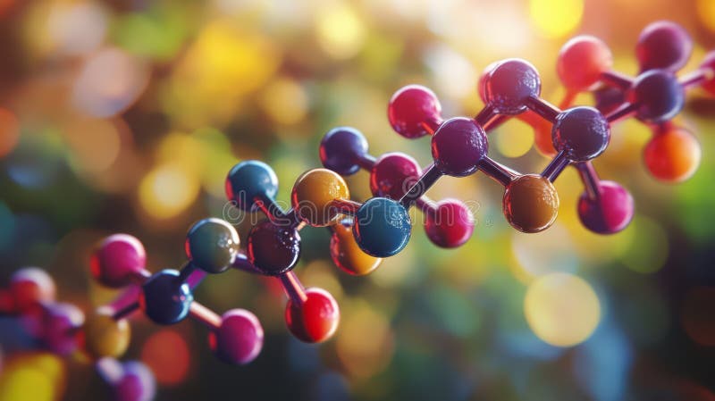 Colorful Molecular Structure Highlighted in Vibrant Soft Lighting Stock ...