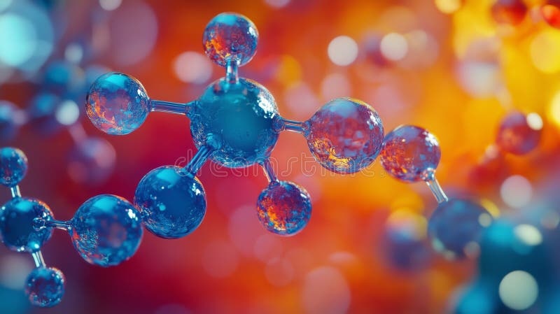 A Close-up View of Colorful Molecular Structures Against a Vibrant ...