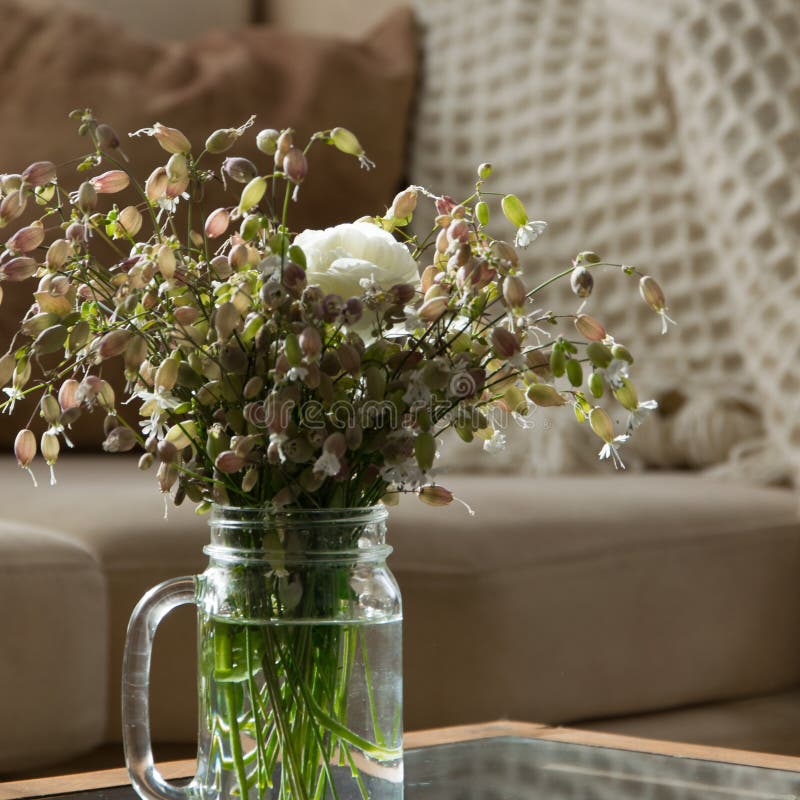 Close Up View of Comfortable Part of Modern Living Room. Interior ...