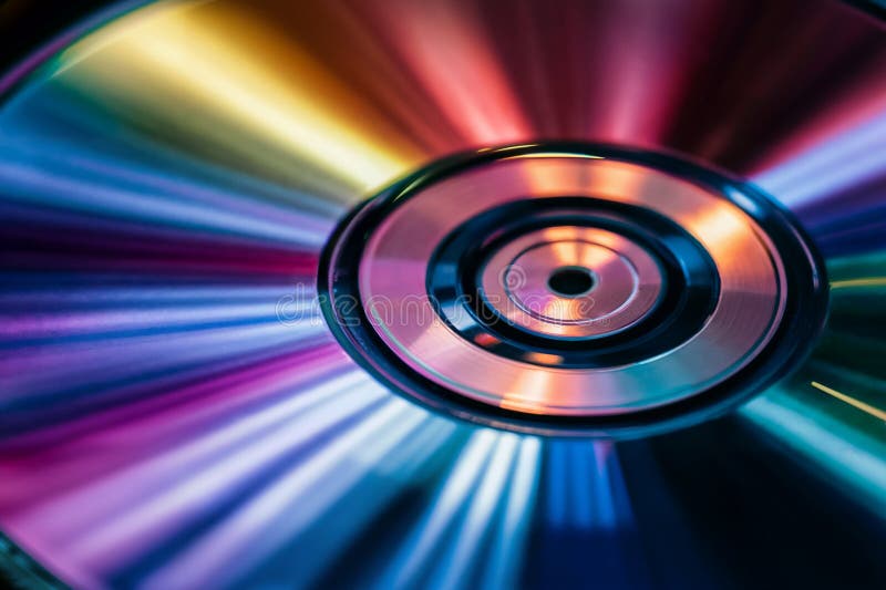 A Close-up View of a Compact Disc (CD) or DVD. Stock Illustration ...