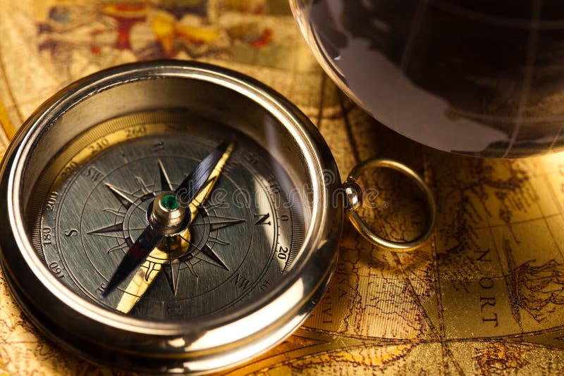 Close Up View of the Compass Stock Image - Image of asia, australia ...