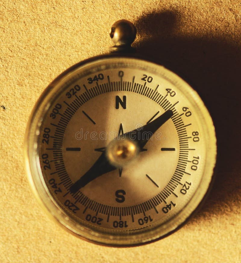 Close Up View of the Compass on Old Paper Stock Photo - Image of ...