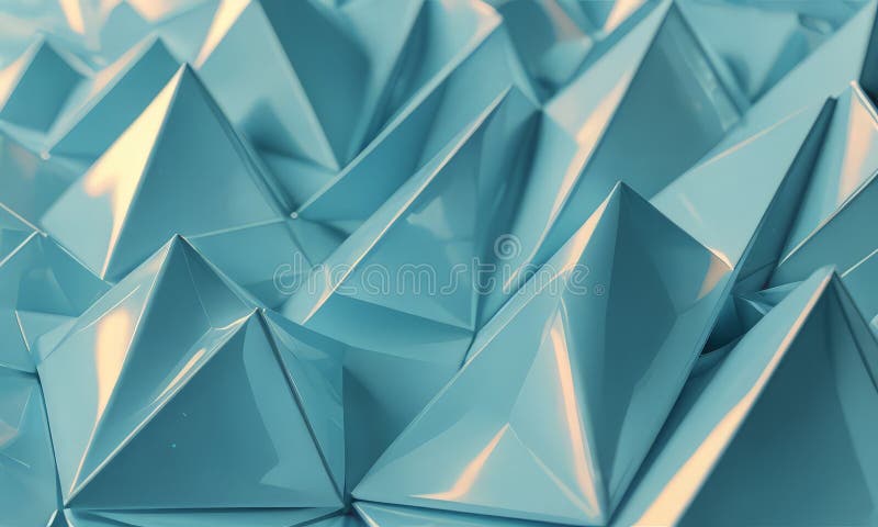 Close-up View Complex Arrangement Blue Triangular Shapes, with Varying ...