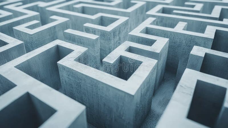 A Close-up View of a Complex Concrete Maze Showcasing Intricate ...