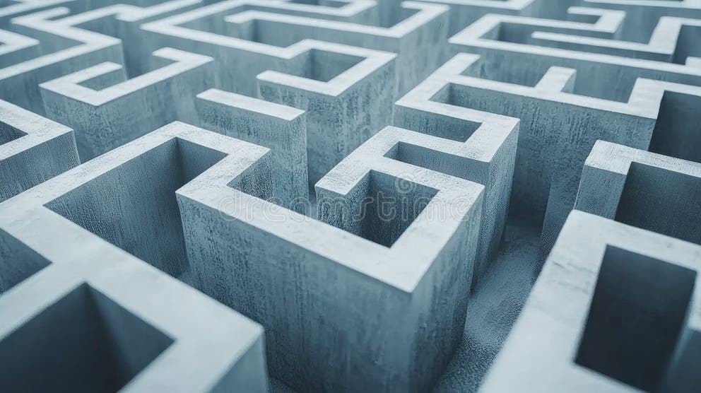 A Close-up View of a Complex Concrete Maze Showcasing Intricate ...