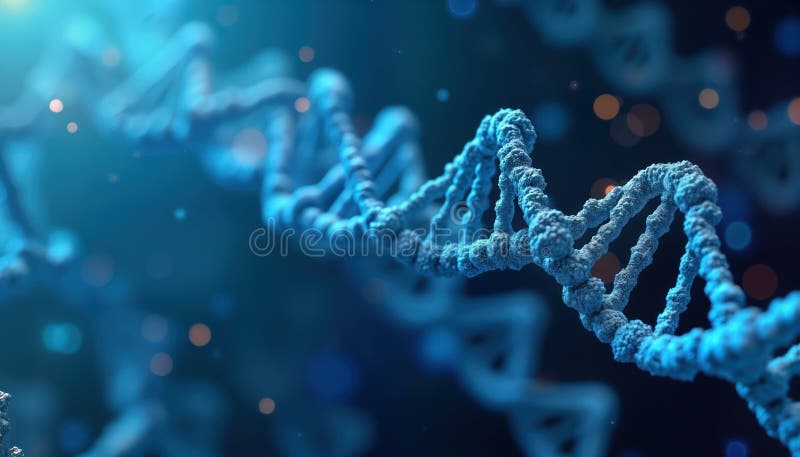 Close-up View of Complex DNA Structure in Lab Setting. Medical Tech ...