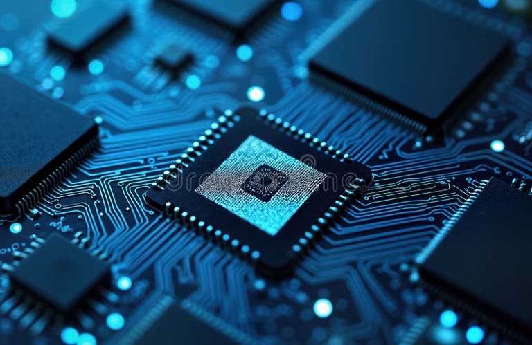 Close-up View of Complex Electronic Circuit Board. Intricate Pathways ...