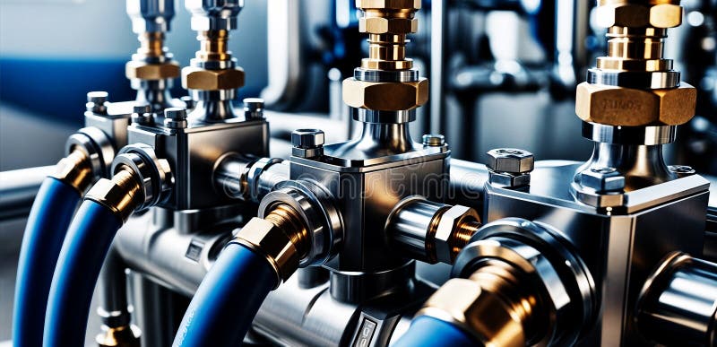 Close-up View of a Complex Industrial Mechanical System Stock ...