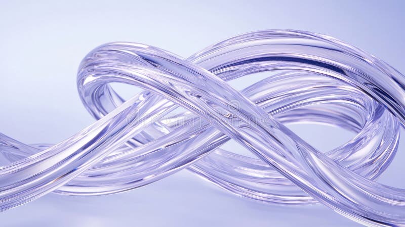 A Close-up View of a Complex, Intertwined, and Shiny, Translucent Tube ...