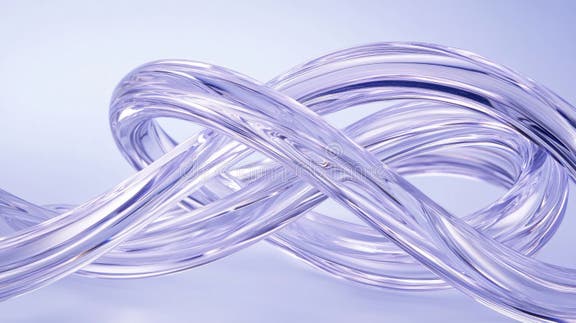 A Close-up View of a Complex, Intertwined, and Shiny, Translucent Tube ...