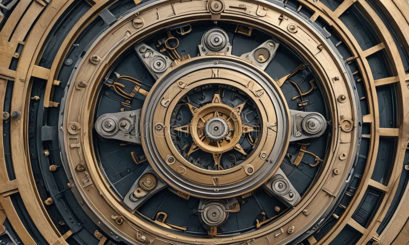 Close-up View Complex Mechanical Device with Intricate Gears and ...