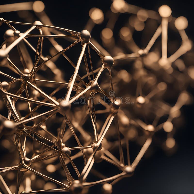 A Close-up View of a Complex, Molecular or Atomic Model. Stock ...